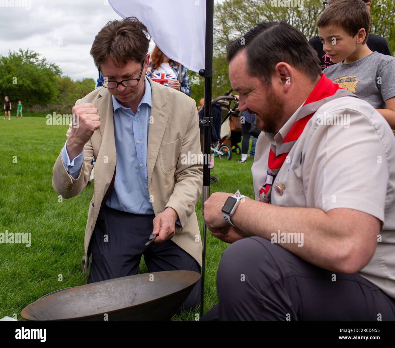 Brentwood,uk,8th,may,2023.Alex Burghart MP of Brentwood attends ...