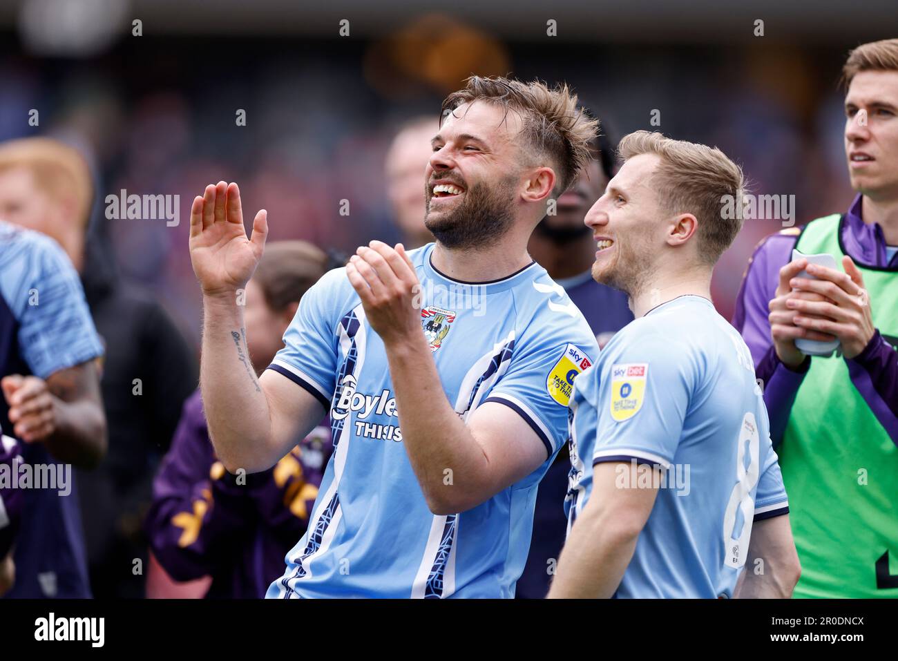 Coventry City's Matthew Godden and Jamie Allen celebrate following the ...