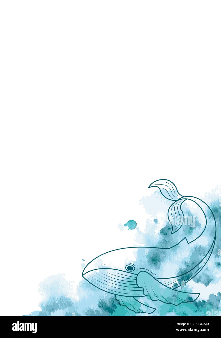Watercolor background with a whale Stock Vector Image & Art - Alamy