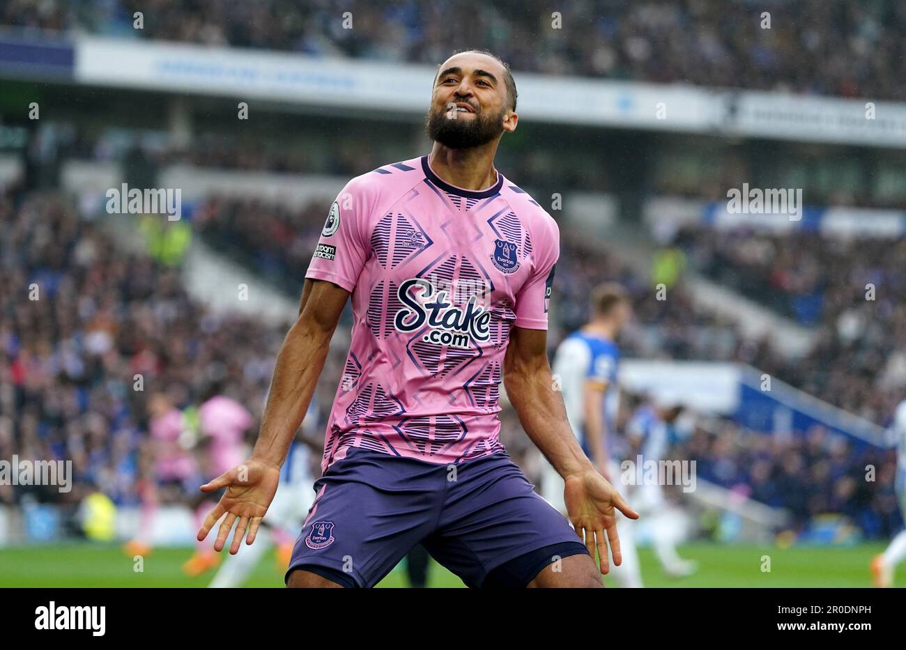 Everton's Dominic Calvert-Lewin celebrates after Abdoulaye Doucoure ...