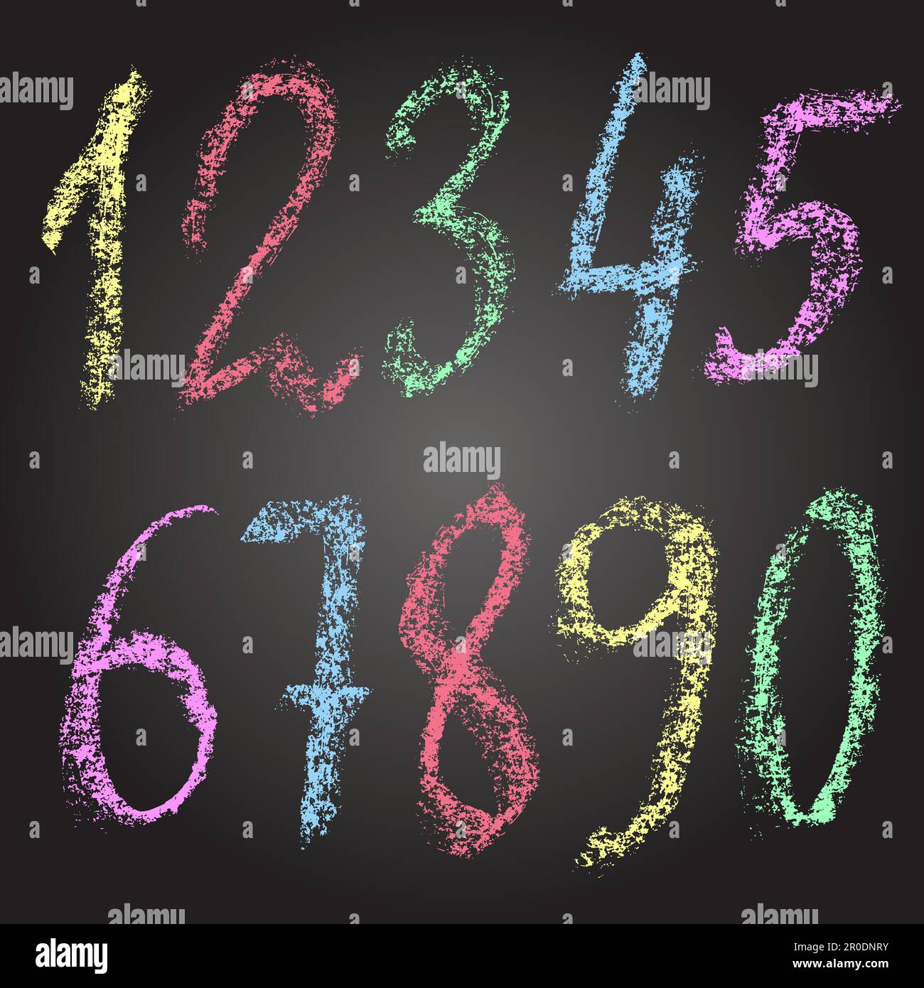 Chalk Textured Numbers Vector Set Stock Vector Image & Art - Alamy