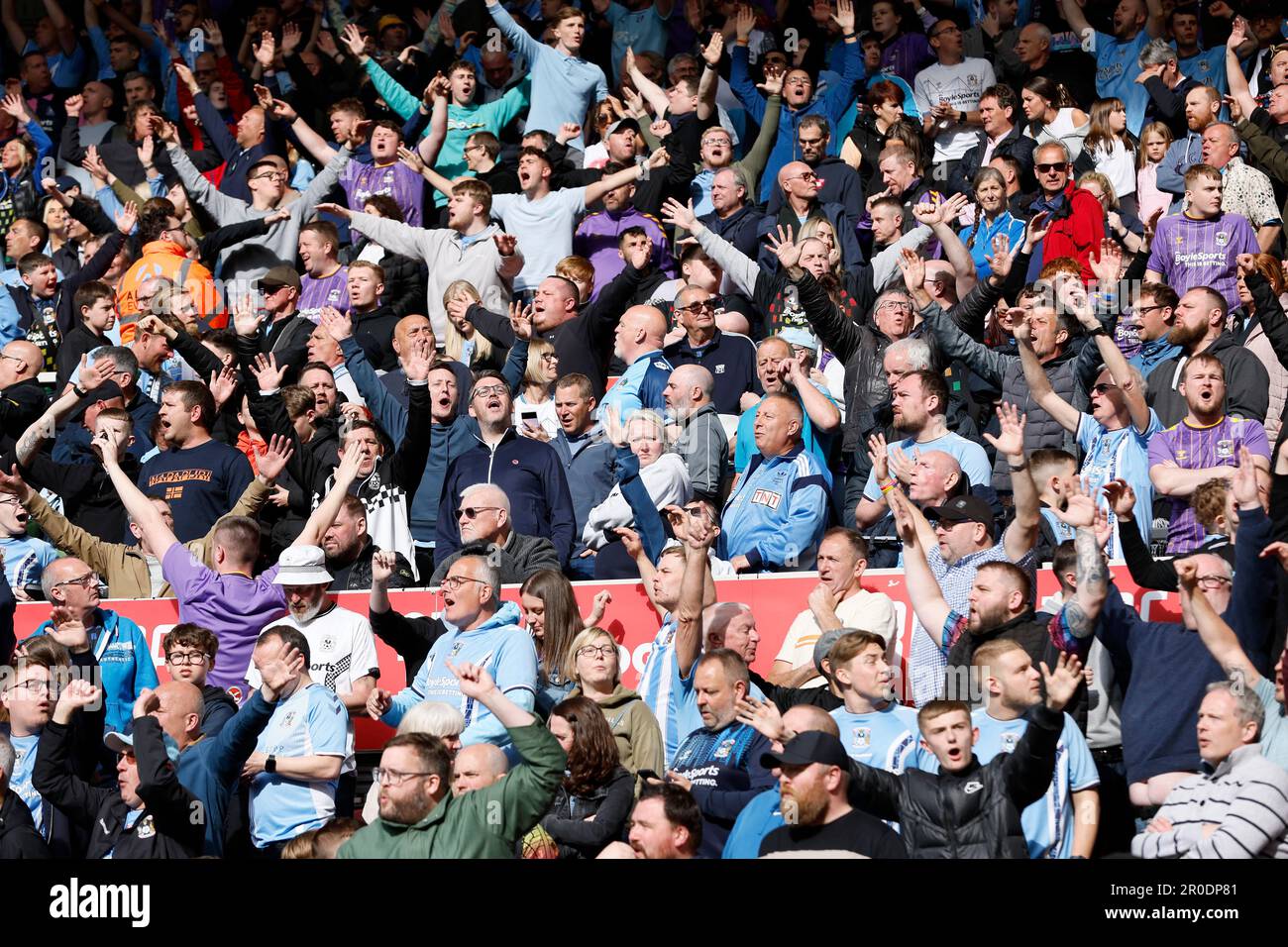 Coventry City fans celebrate after the Sky Bet Championship match at ...