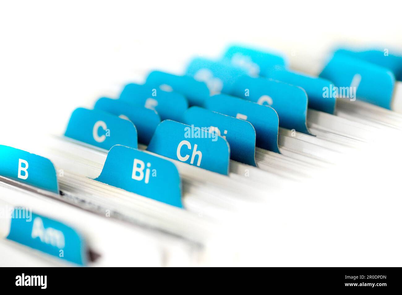 Index cards organized for business communication as list of customers ...