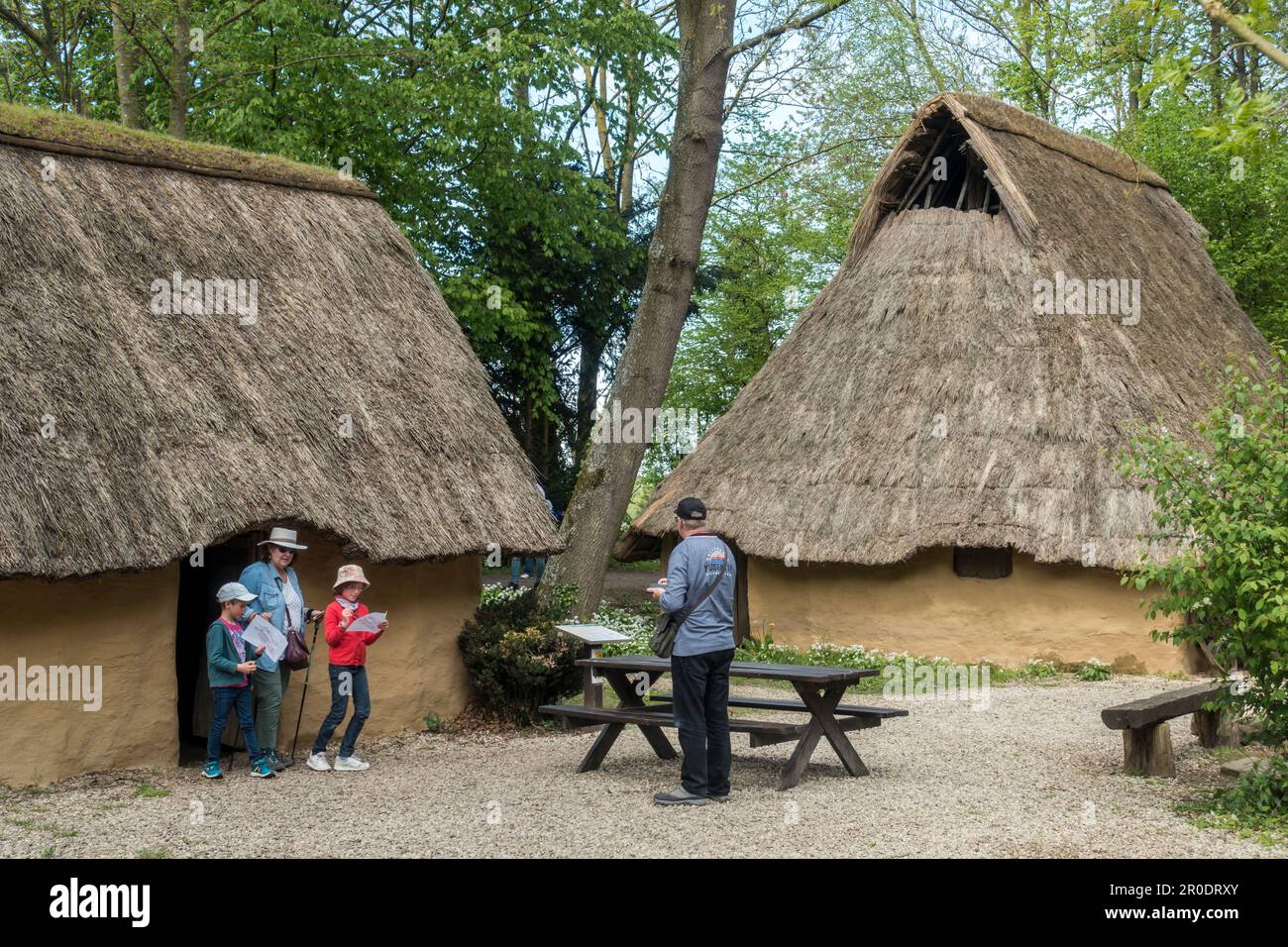Reconstructed protohistoric settlement with Bronze and Iron Age houses ...