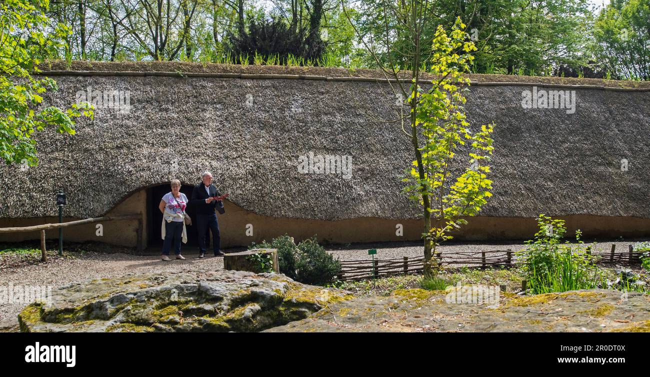 Reconstructed protohistoric settlement showing Neolitic farm at the ...