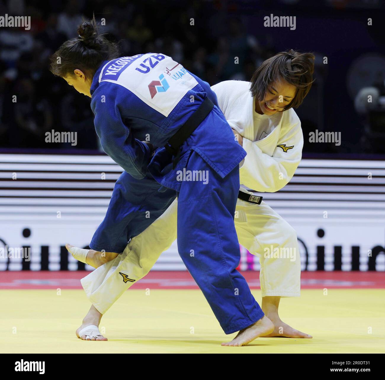 Uta Abe of Japan performs during the final match of the women's -52 kg ...