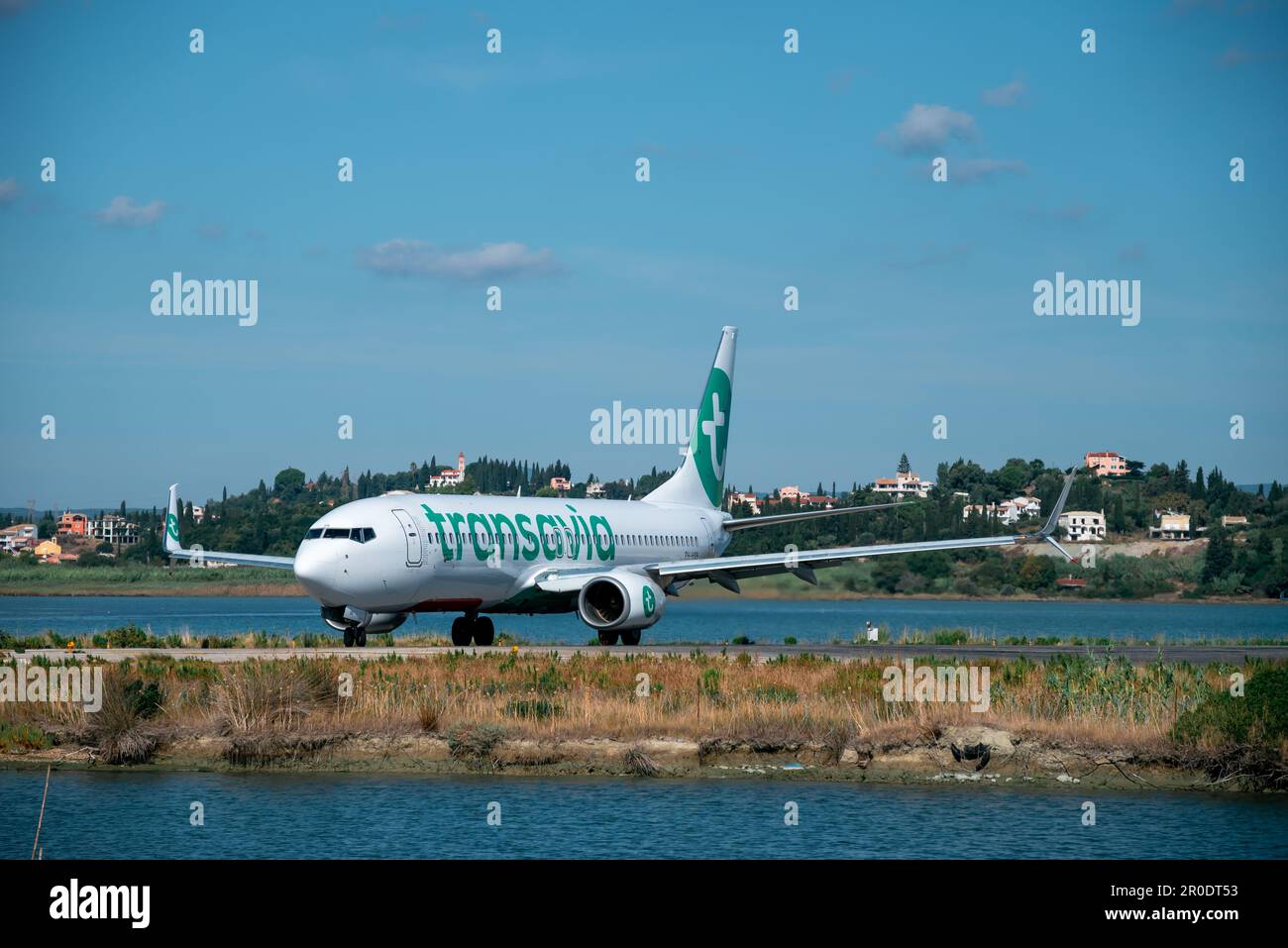 Kerkyra, Greece - 09 24 2022: Corfu Airport, Transavia Plane. Taking ...