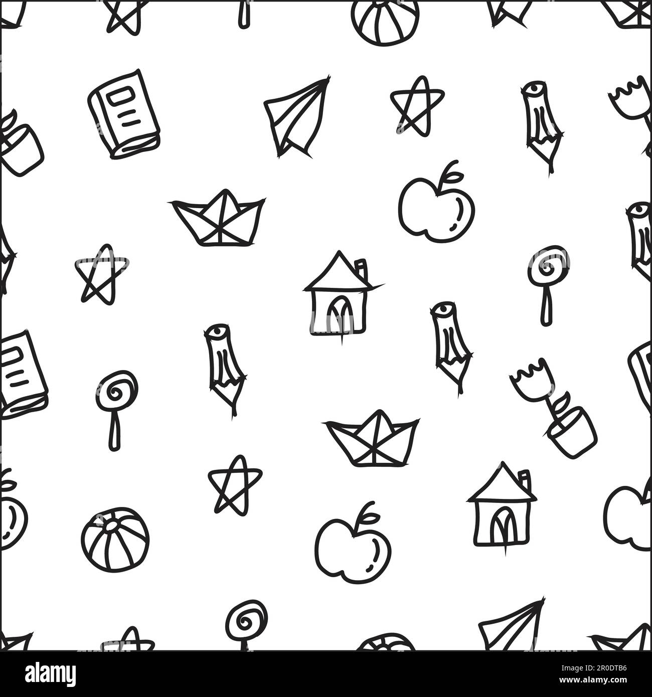 Doodle Art Seamless Pattern Stock Vector Image & Art - Alamy