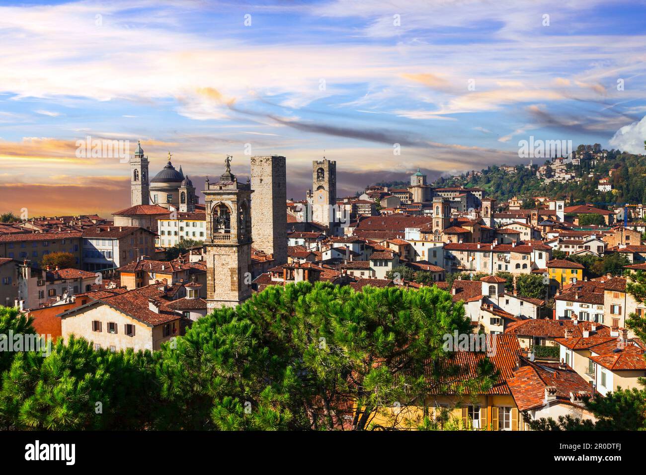 Italian historic landmarks and beautiful medieval towns - Bergamo, old ...