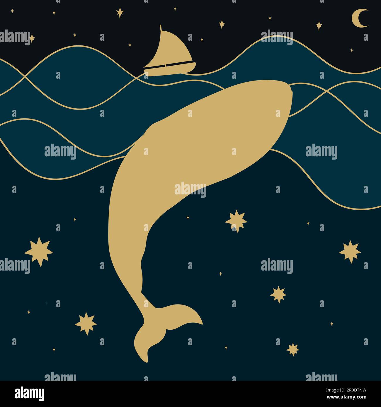 Ship at night stars Stock Vector Images - Alamy