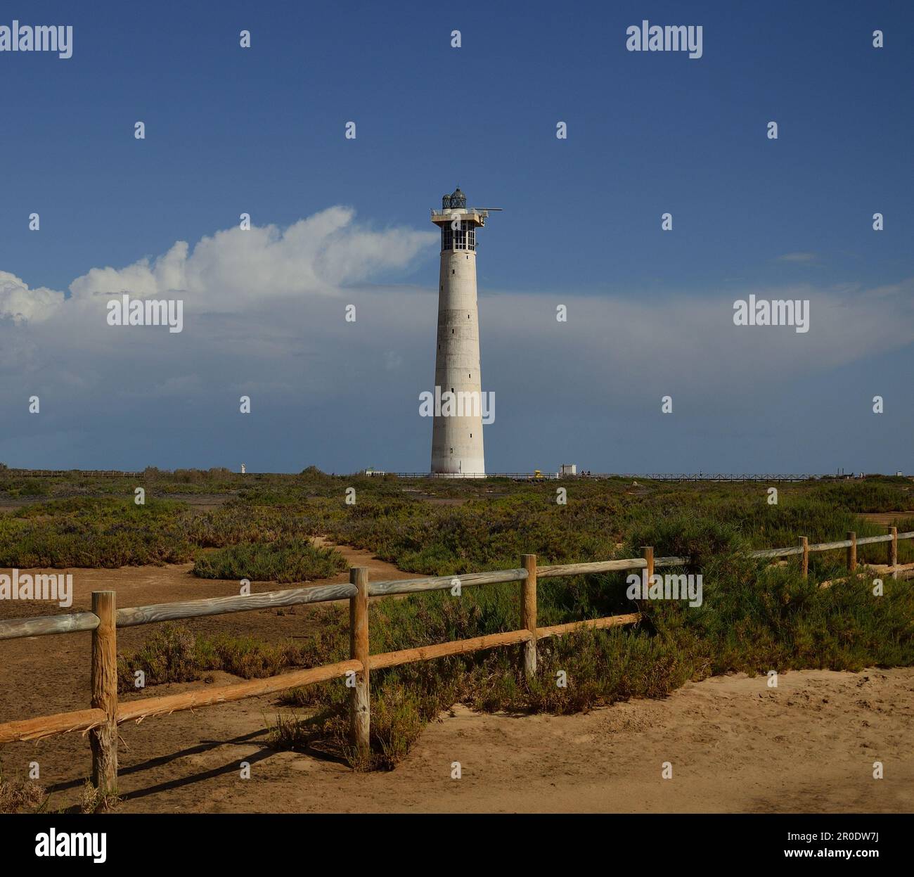Lighthouse of Morro Jable and salt marsh of Jandia, coast of ...