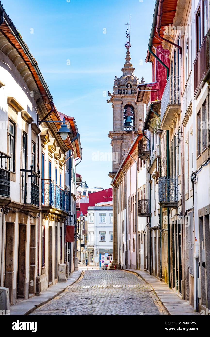 Braga, Portugal - May 1, 2023: street scene in the old town of Braga ...