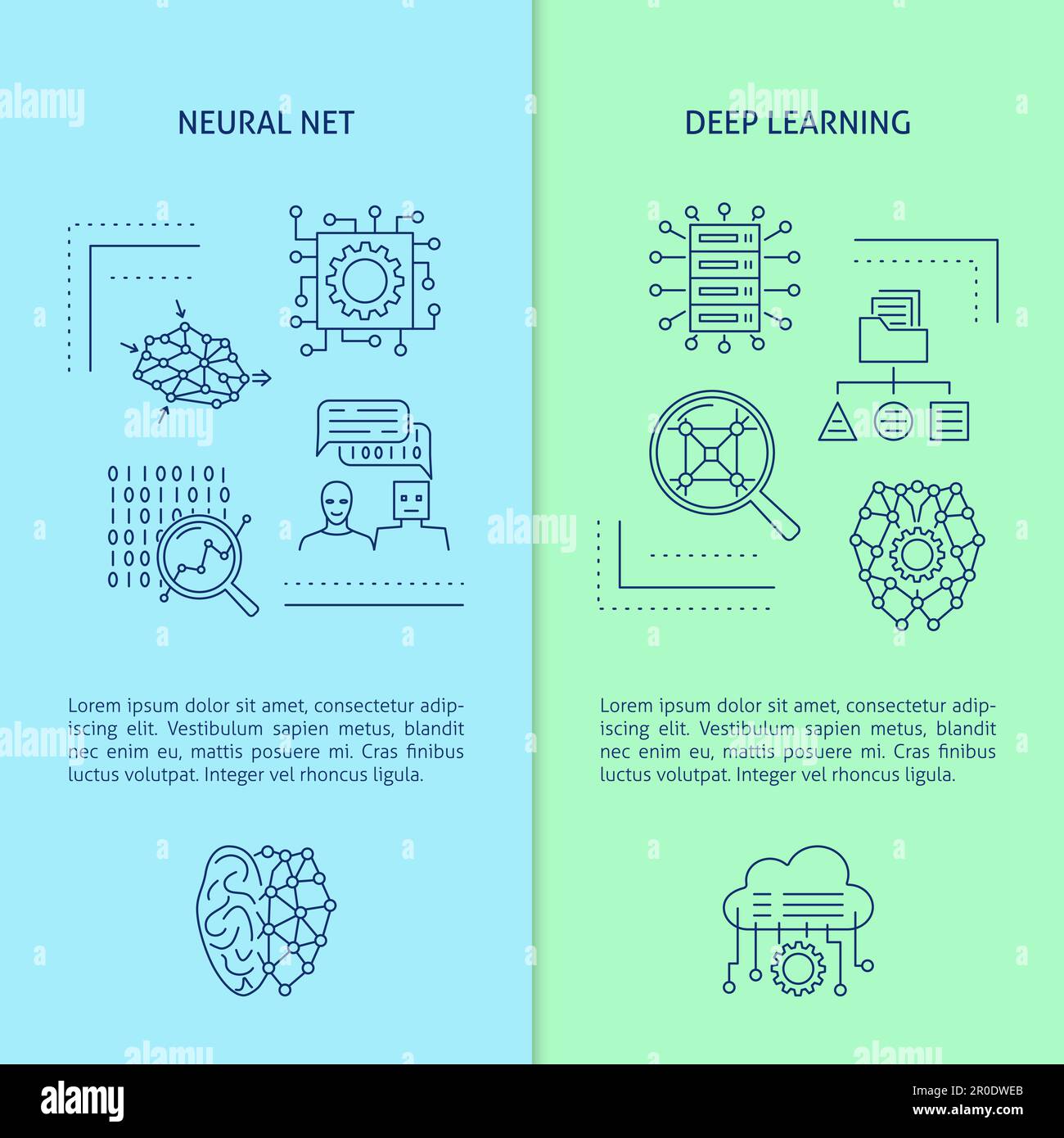 Artificial Neural Network And Deep Learning Banner With Place For Text