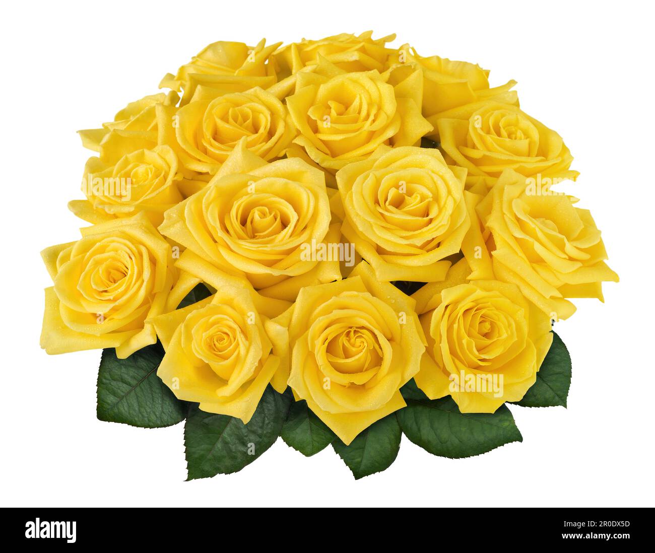 Yellow rose bouquet isolated on white background Stock Photo - Alamy