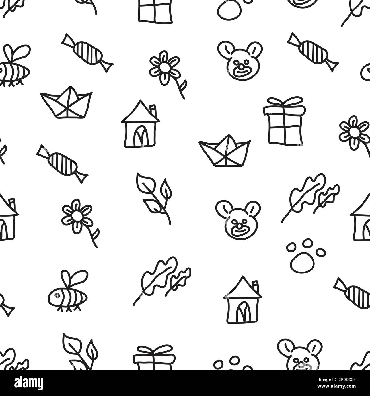 Doodle Art Seamless Pattern Stock Vector Image & Art - Alamy