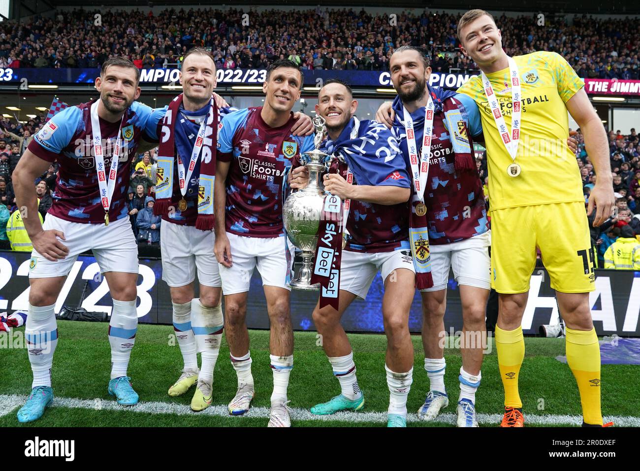 Left to right, Burnley's Charlie Taylor, Ashley Barnes, Jack Cork, Josh ...