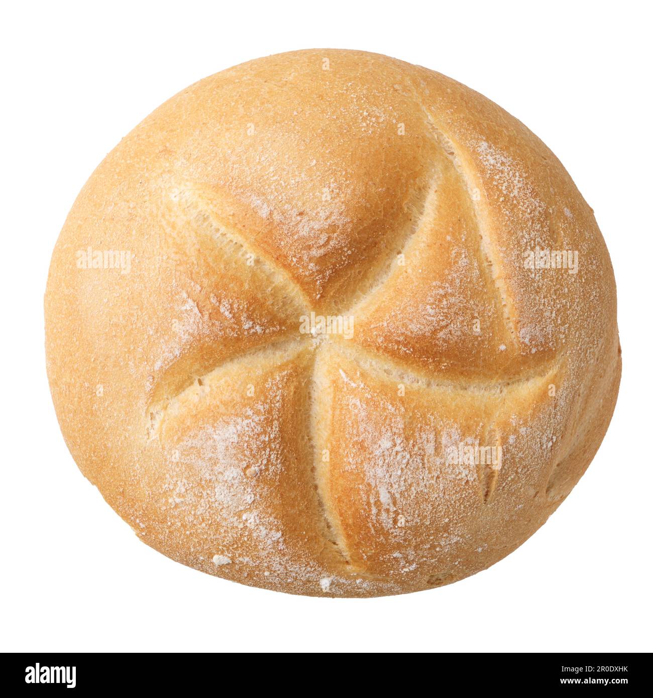Homemade round wheat bun, isolated on white background Stock Photo - Alamy