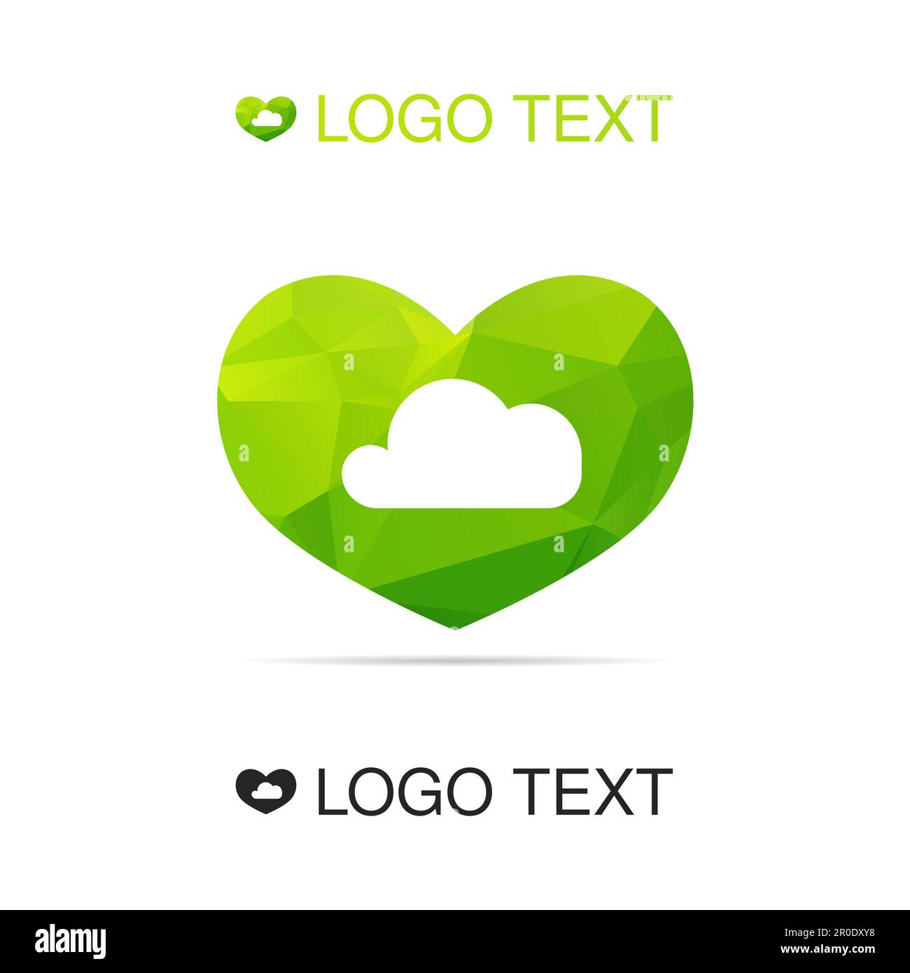 Ecology logo or icon, nature logotype, air symbol of cloud in heart ...