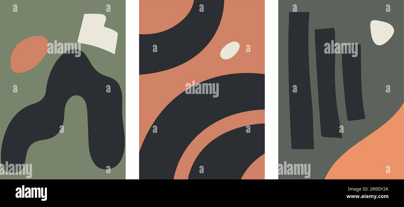 Abstract minimalist compositions with various shapes. For interior decoration, print and design ...