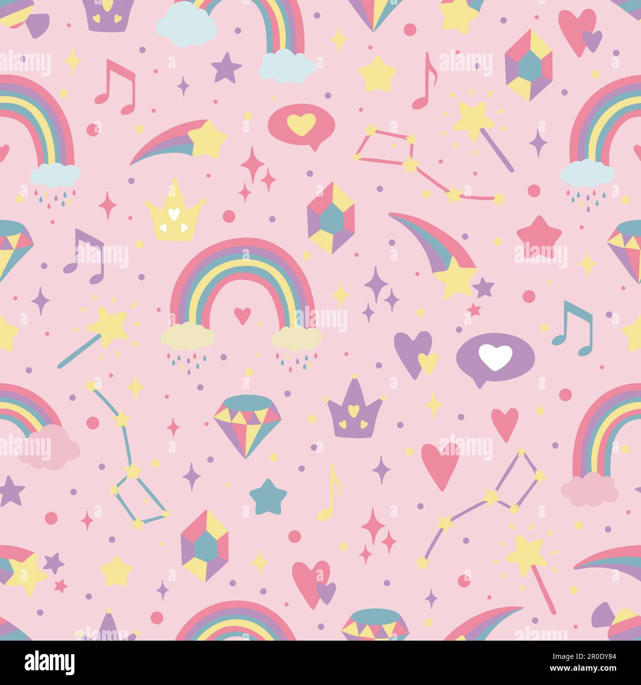 Rainbow Hearts And Stars