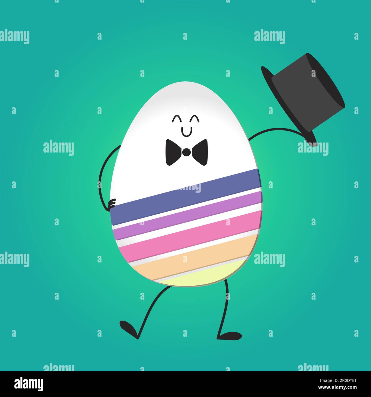 Happy easter with happy dancing egg. Vector Stock Vector Image & Art ...