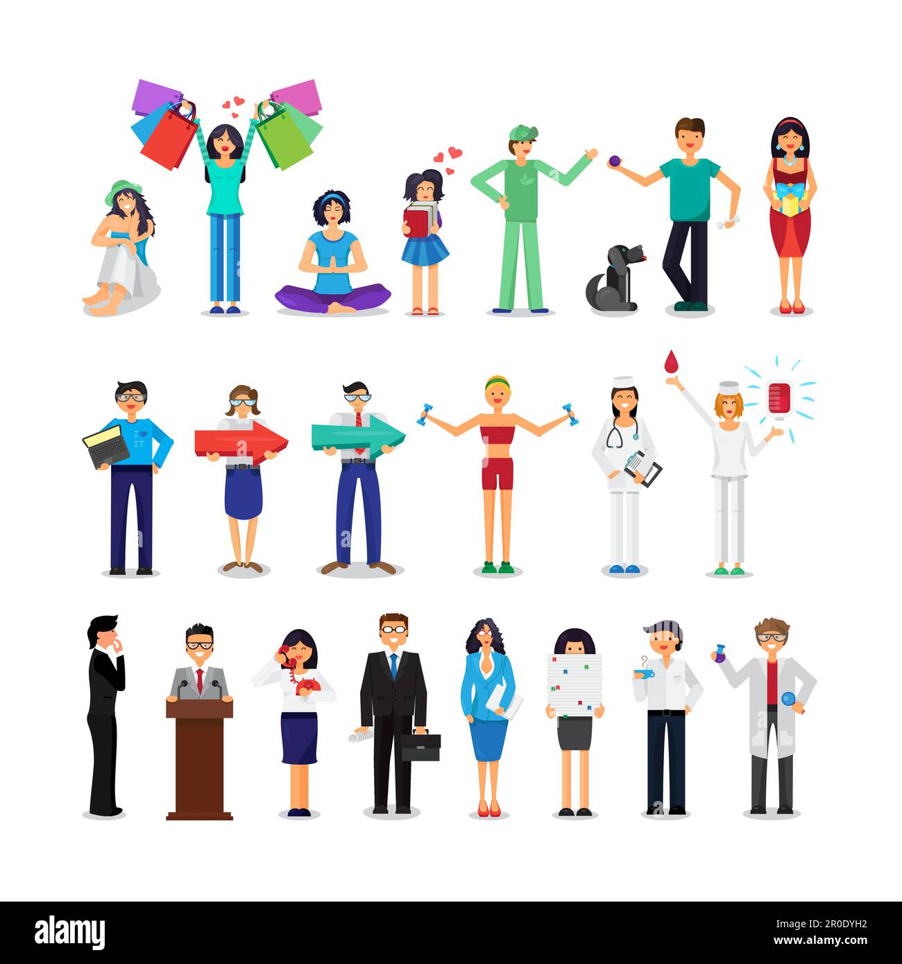 People of different occupations set. Illustrations of various spheres ...