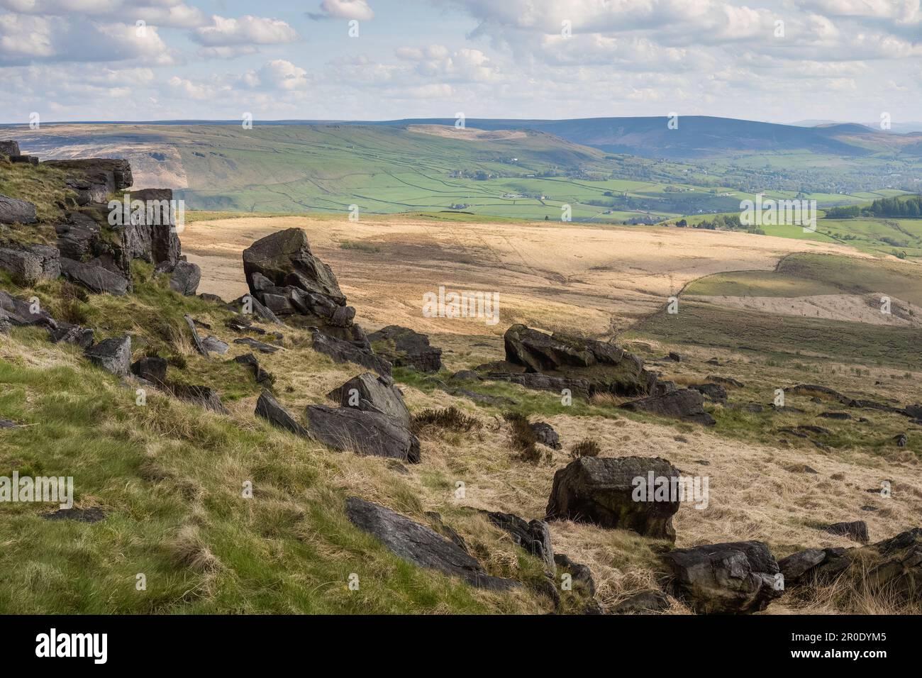 The packhorse bridge on the Standedge trail heading out of Marsden in ...