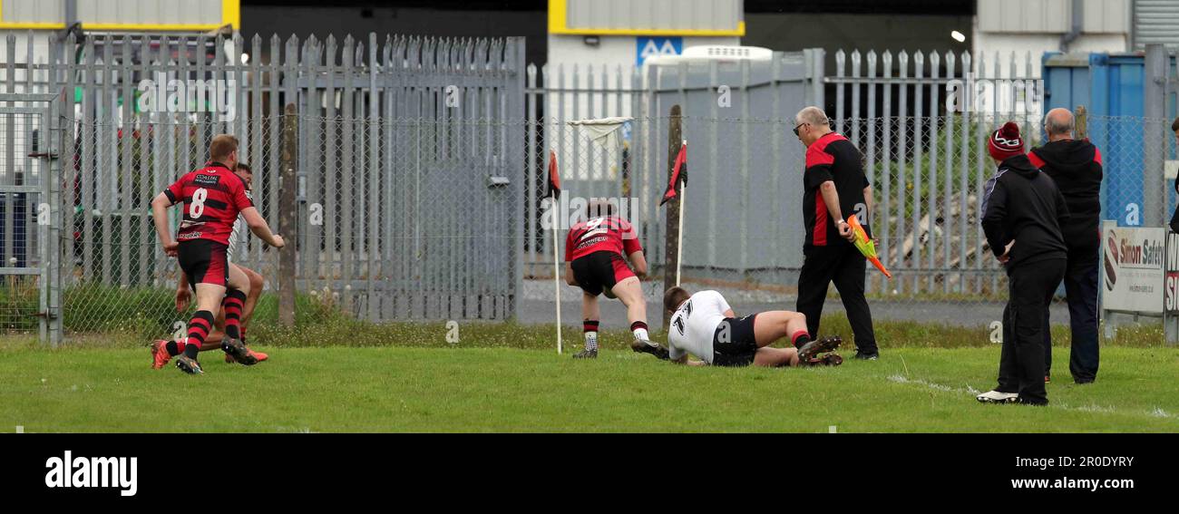 Carmarthen Athletic RFC v Tenby RFC WRU West Div 2 2023 - O Stock Photo ...