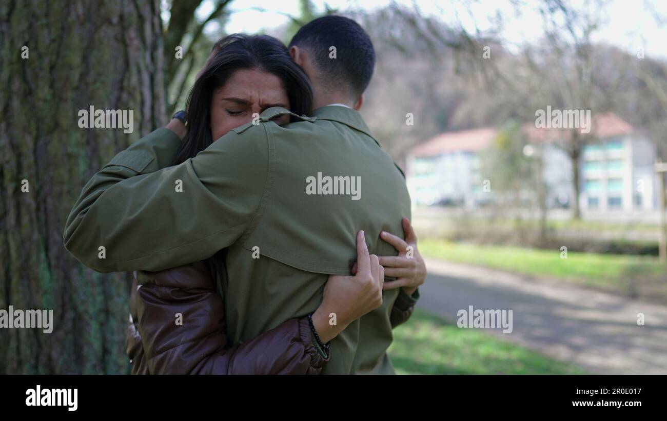 Compassionate embrace between a suffering couple. Empathic moment ...
