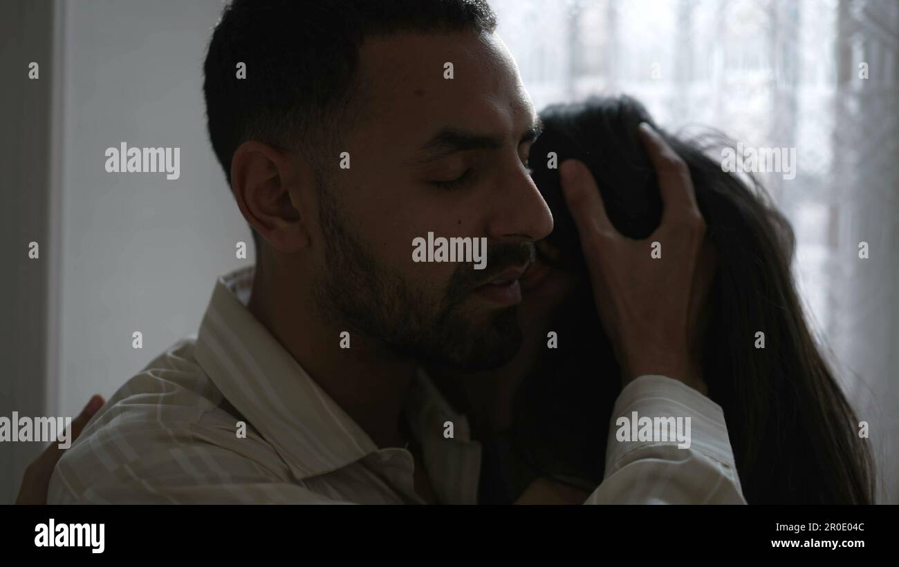 Couple reconciliation, boyfriend kissing girlfriend s forehead in ...