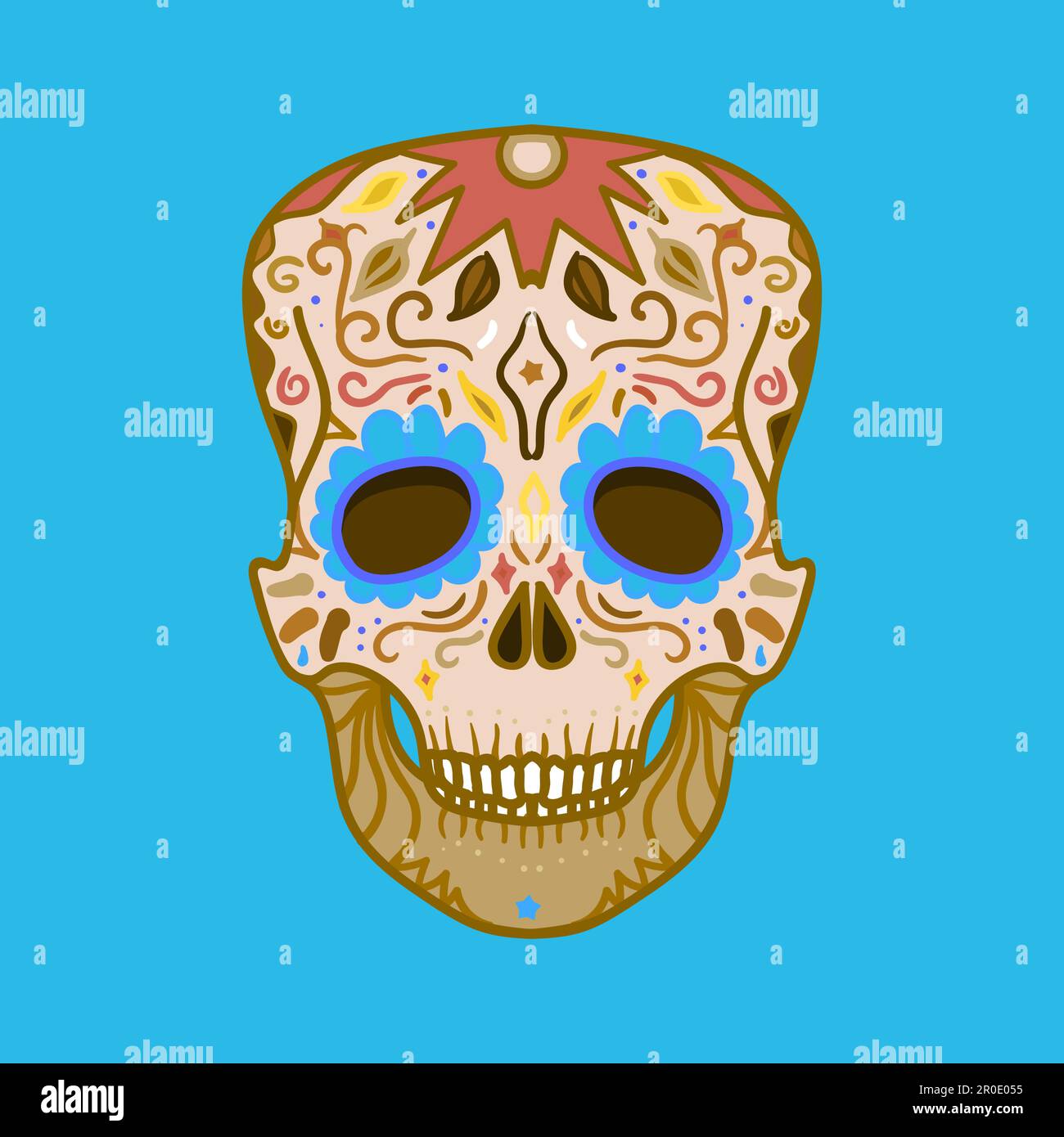 Mexican Skull with ornament for print, sticker, wrap, poster and ...