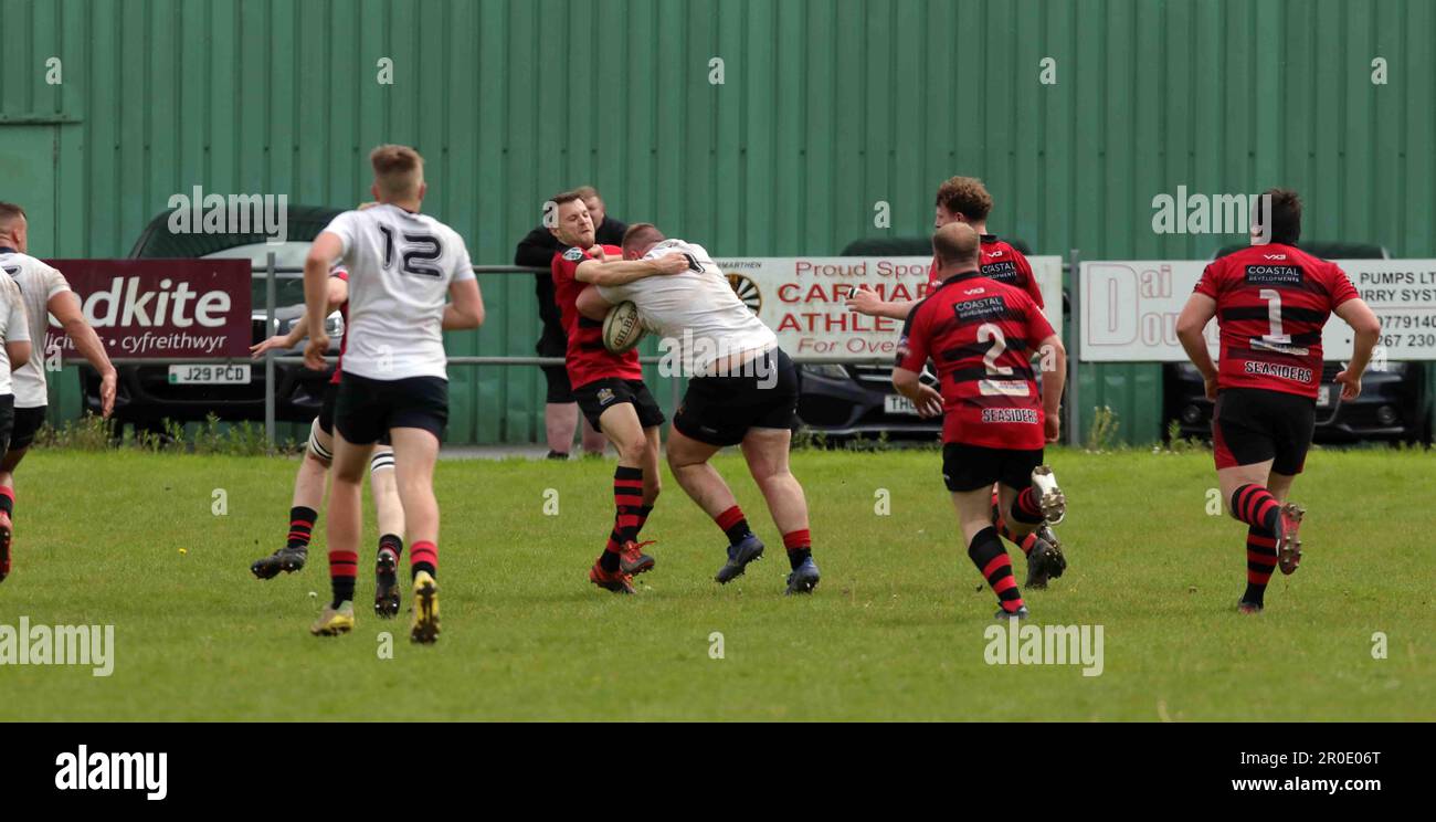 Carmarthen Athletic RFC v Tenby RFC WRU West Div 2 2023 - O Stock Photo ...