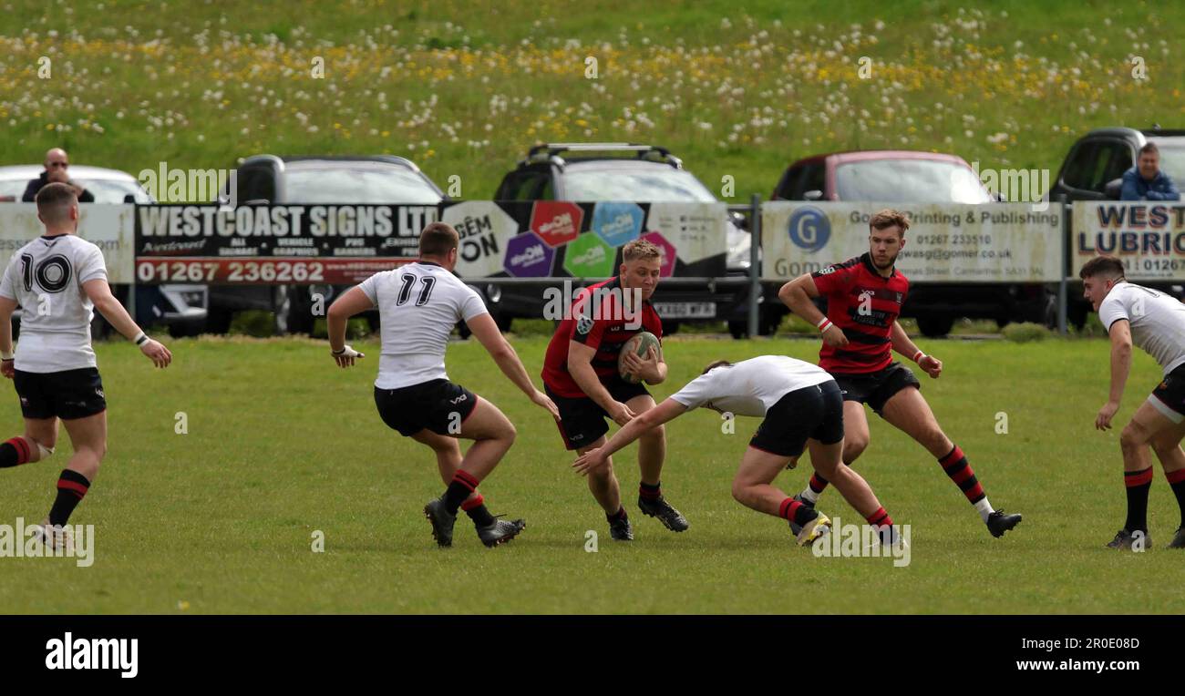 Carmarthen Athletic RFC v Tenby RFC WRU West Div 2 2023 - O Stock Photo ...