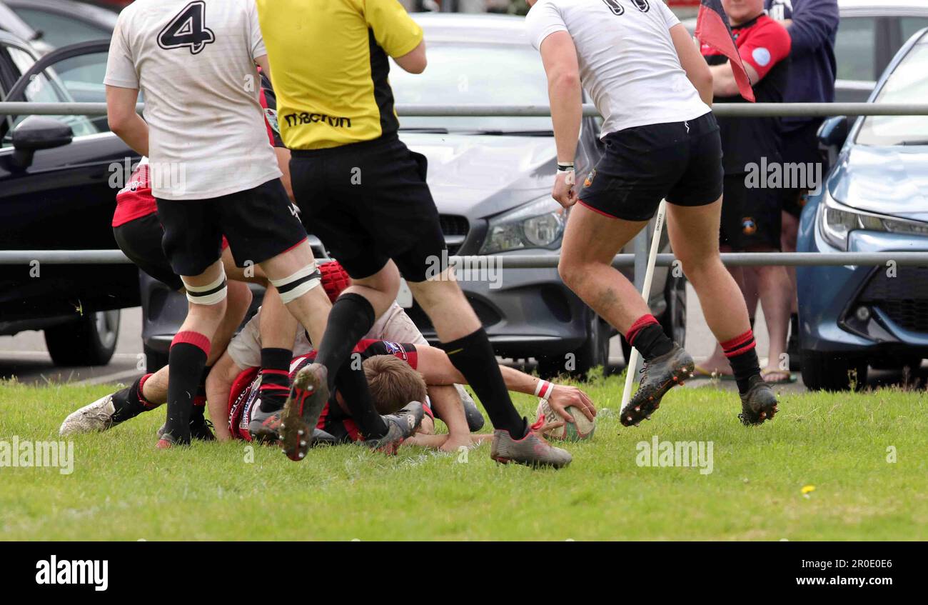 Carmarthen Athletic RFC v Tenby RFC WRU West Div 2 2023 - O Stock Photo ...