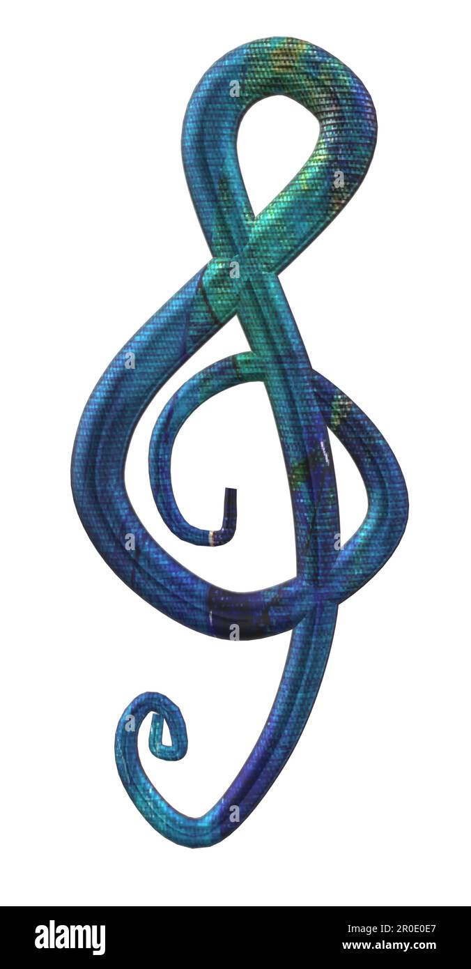 Blue Colored Music Treble Clef Musical Notation Stock Vector Image ...