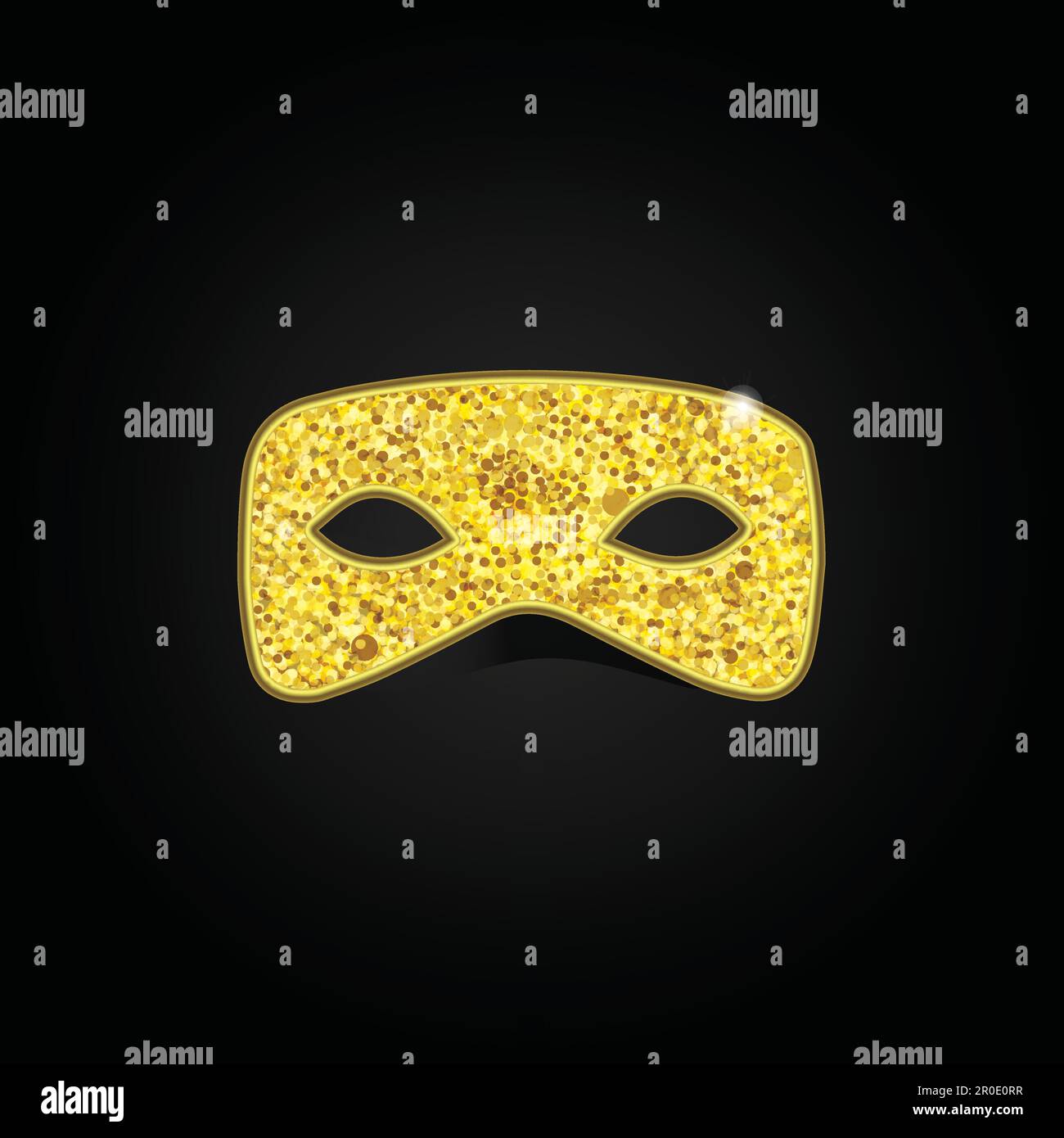 Magic gold mask with golden sparkles on black background. Vector Stock ...