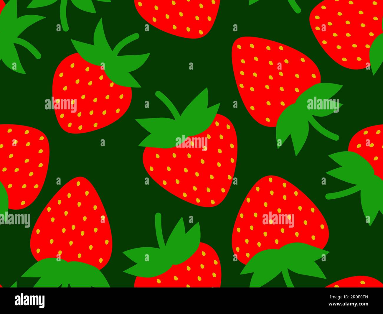 Red strawberries seamless pattern. Red strawberries with seeds. Sweet ...