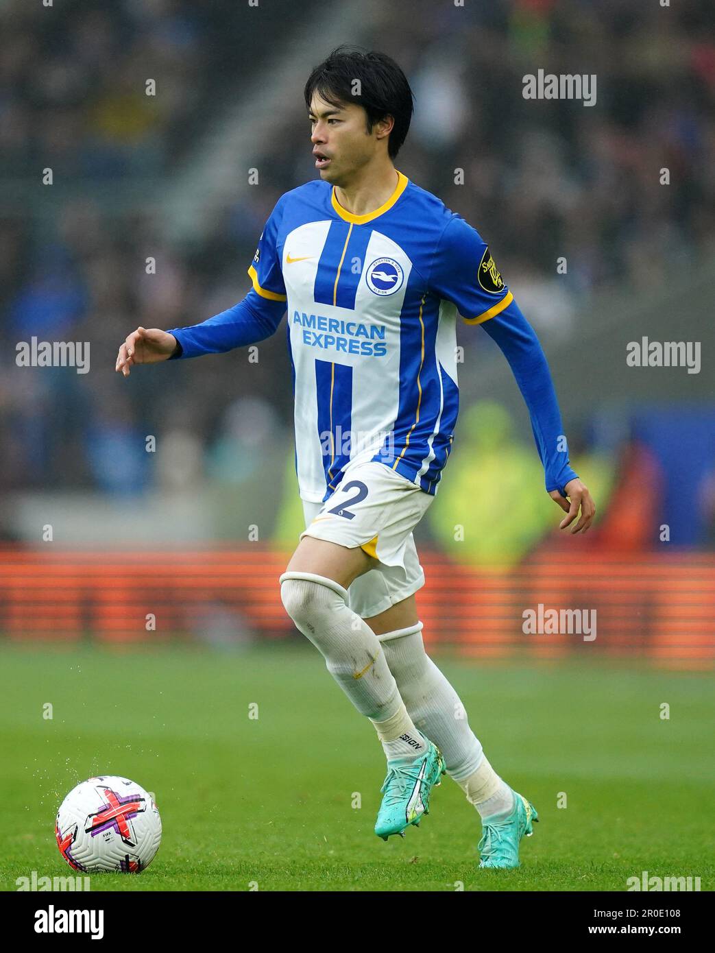 Brighton and Hove Albion's Kaoru Mitoma during the Premier League match ...