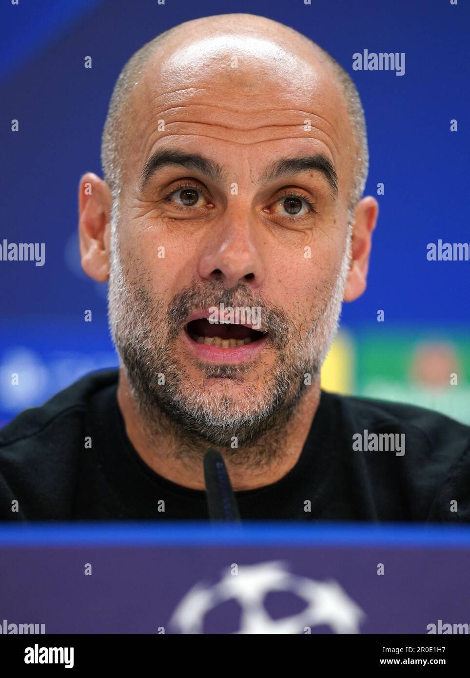 Manchester City manager Pep Guardiola during a press conference at the ...