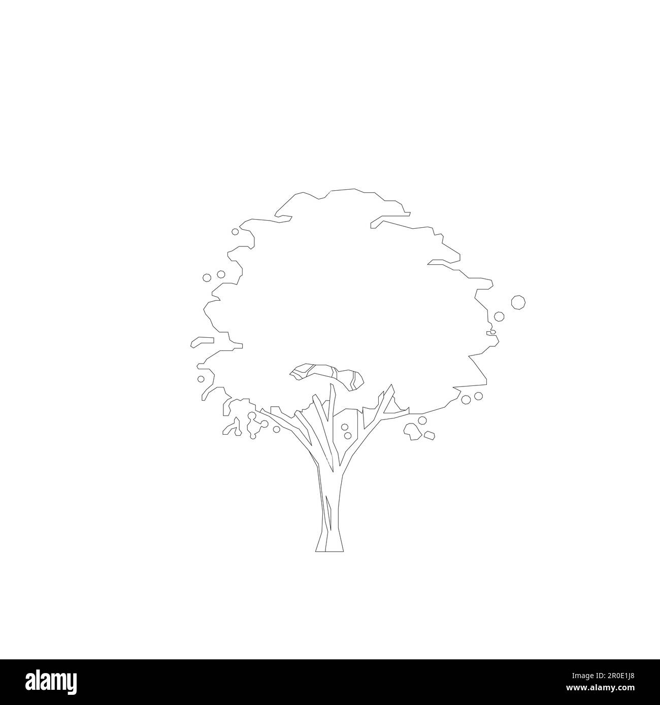 Tree Line Drawing Side View Graphics Trees Elements Single Object