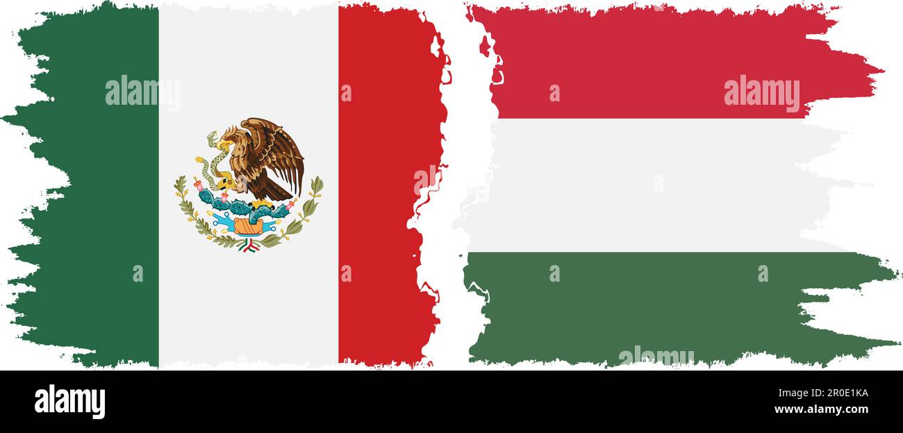 Hungary and Mexico grunge flags connection, vector Stock Vector Image ...