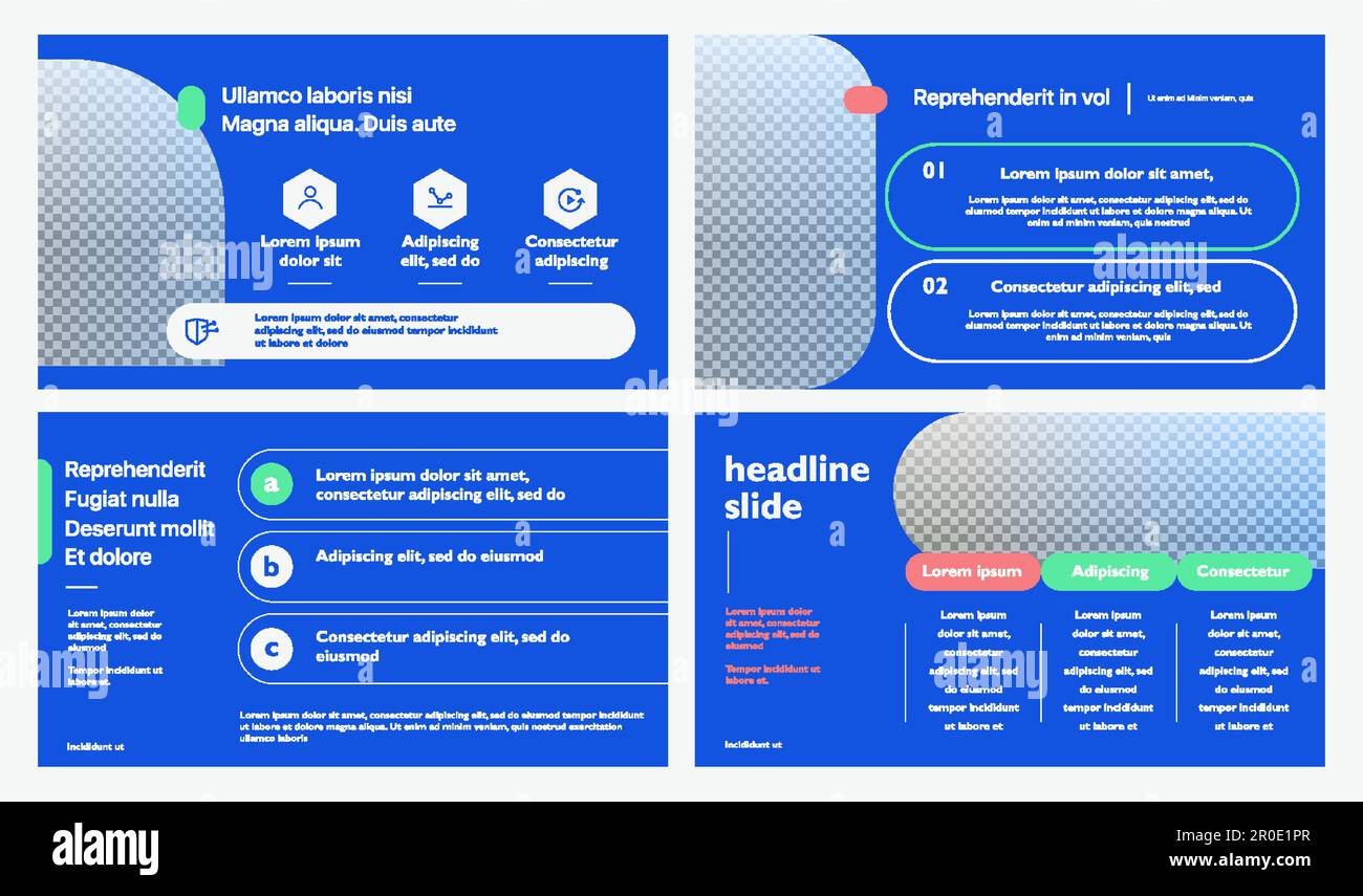 Creative presentation templates elements on a blue background. Vector ...