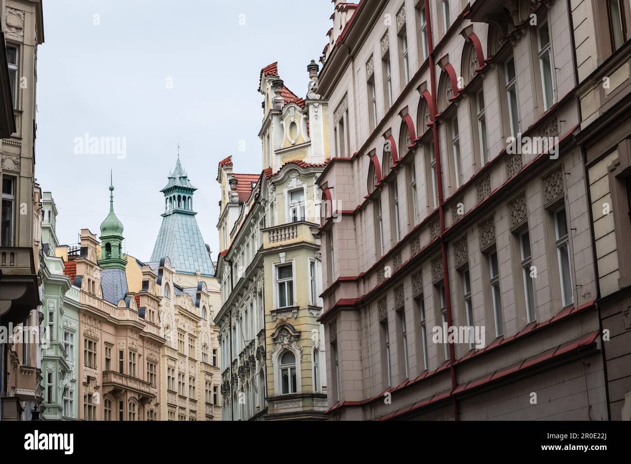 Facades of historic houses in Stare Mesto, the Old Town and heart of ...