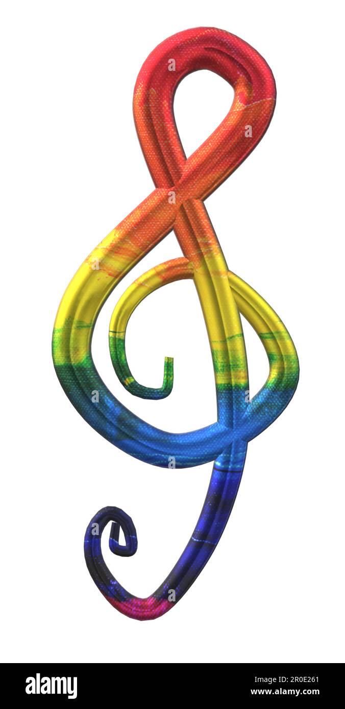 Rainbow Colors Music Treble Clef Musical Notation Stock Vector Image ...