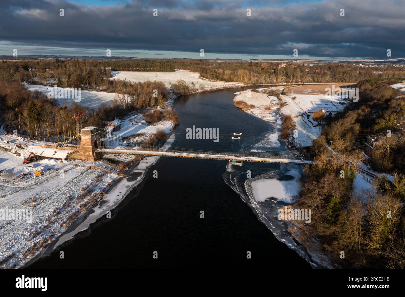 Restoration work being carried out on the Union Chain Bridge the work ...