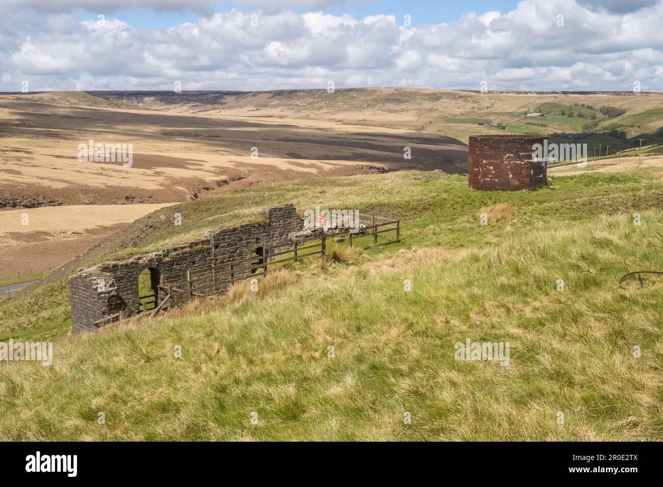 Ventilation tunnels on Marsden Moor below Pule hill in the Southern ...