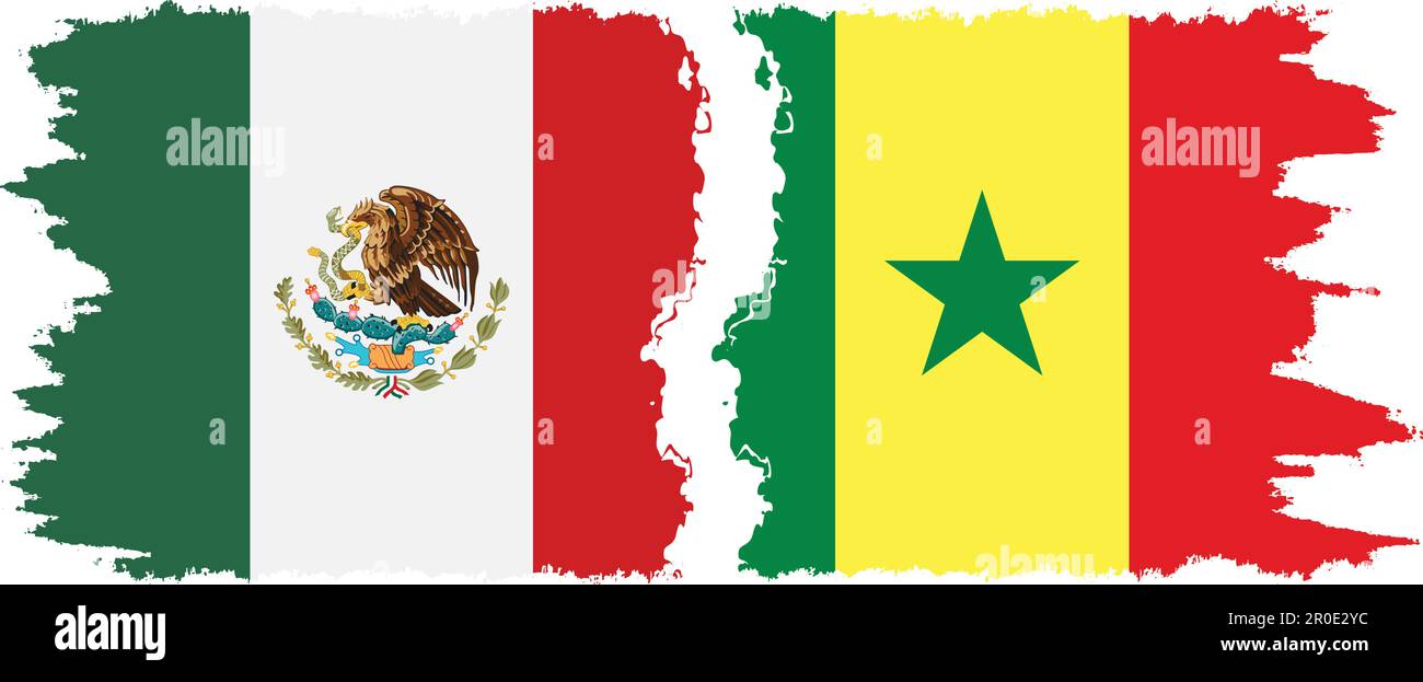 Senegal and Mexico grunge flags connection, vector Stock Vector Image ...