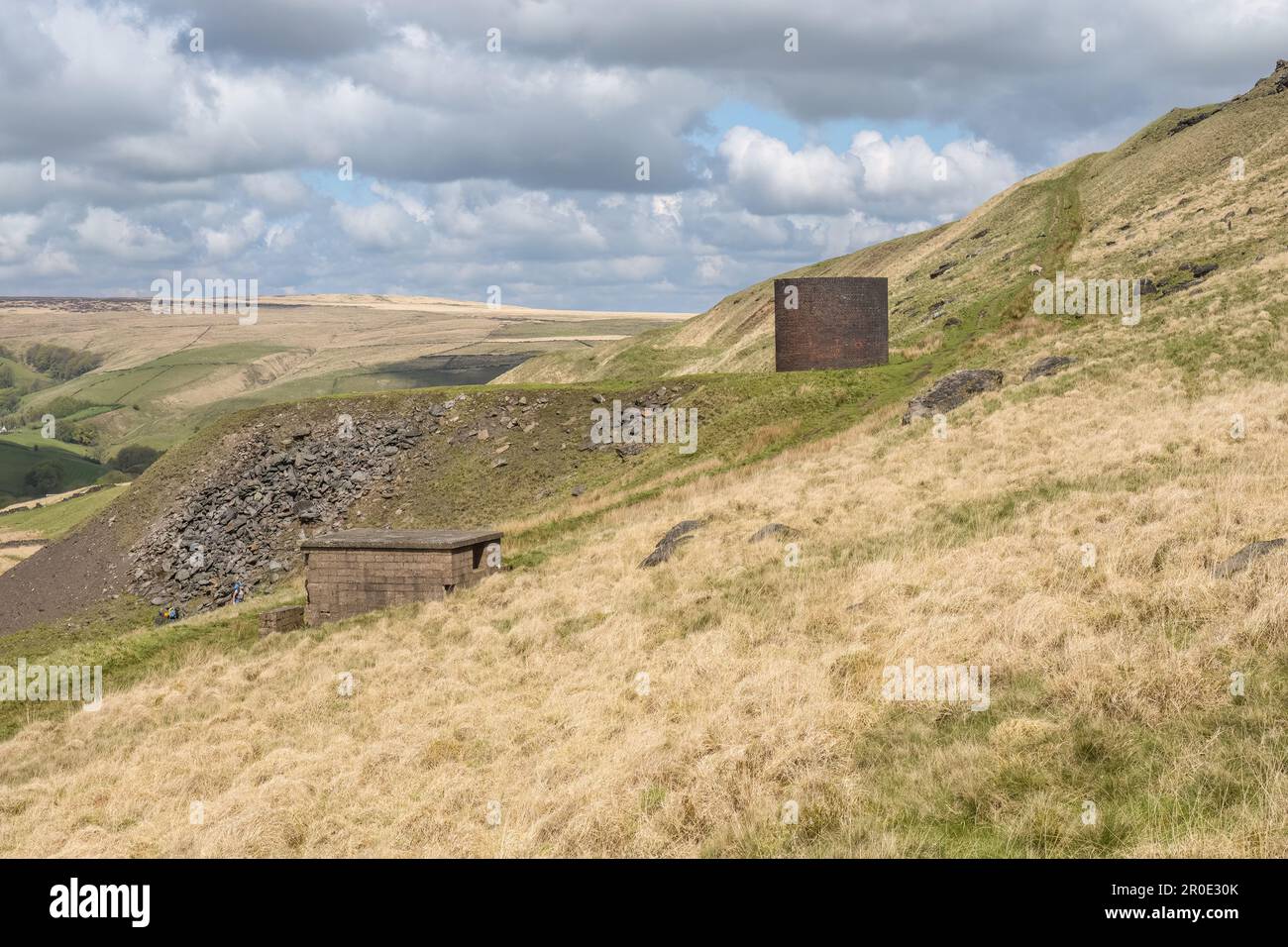 Ventilation tunnels on Marsden Moor below Pule hill in the Southern ...