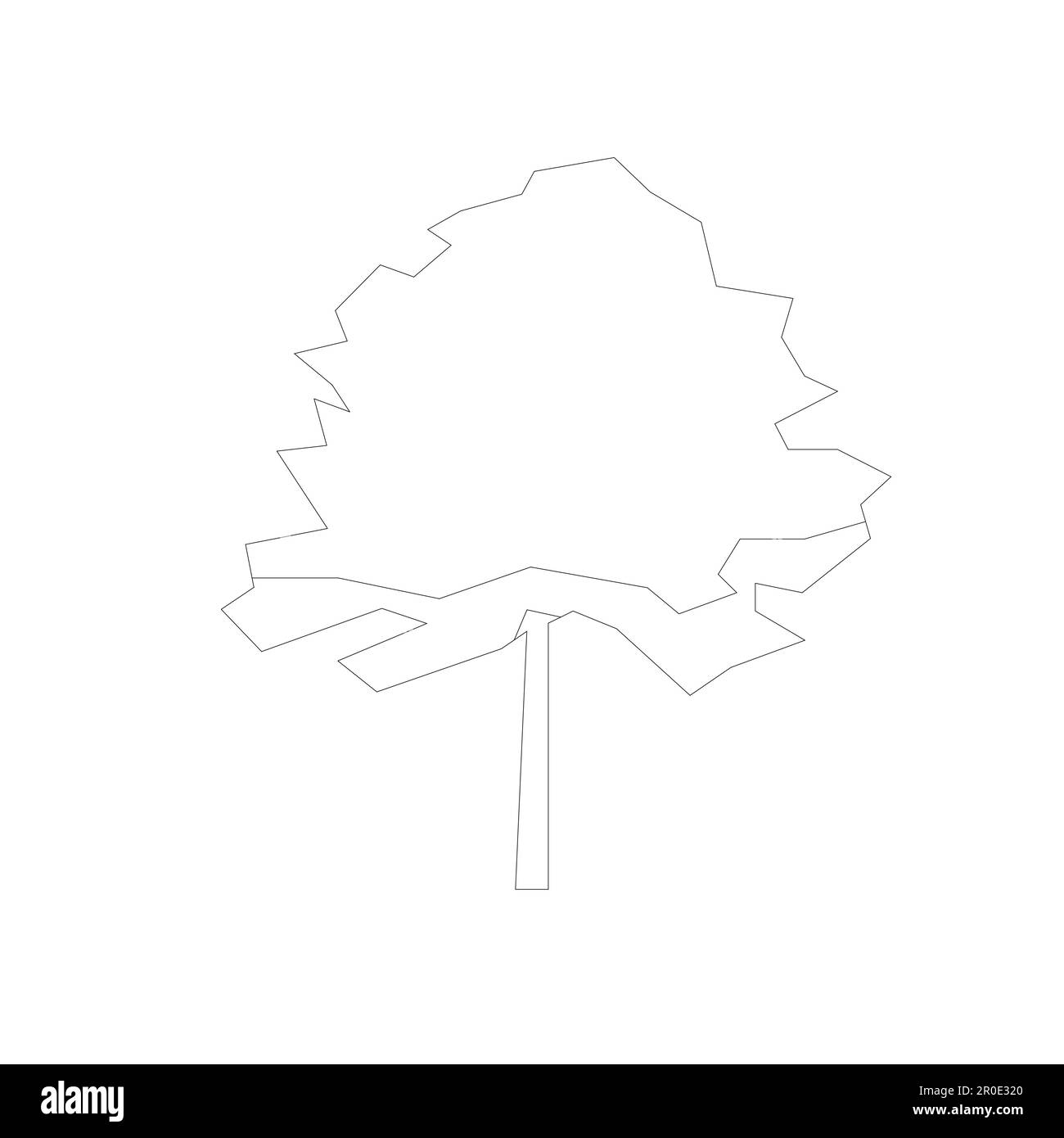 Tree Line Drawing Side View Graphics Trees Elements Single Object Outline Minimal Plant Symbol