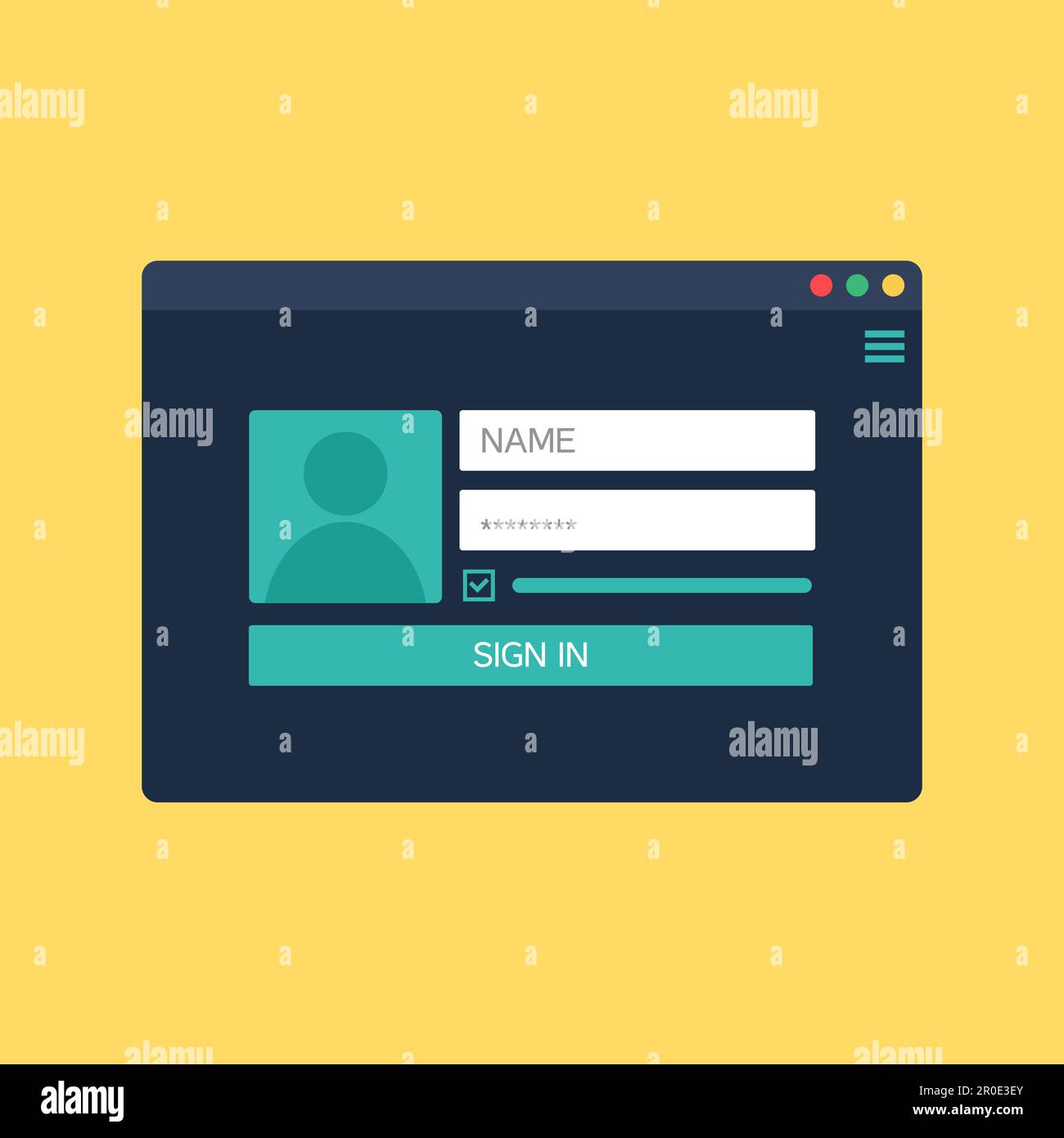 Application form interface webpage register Stock Vector Images - Alamy